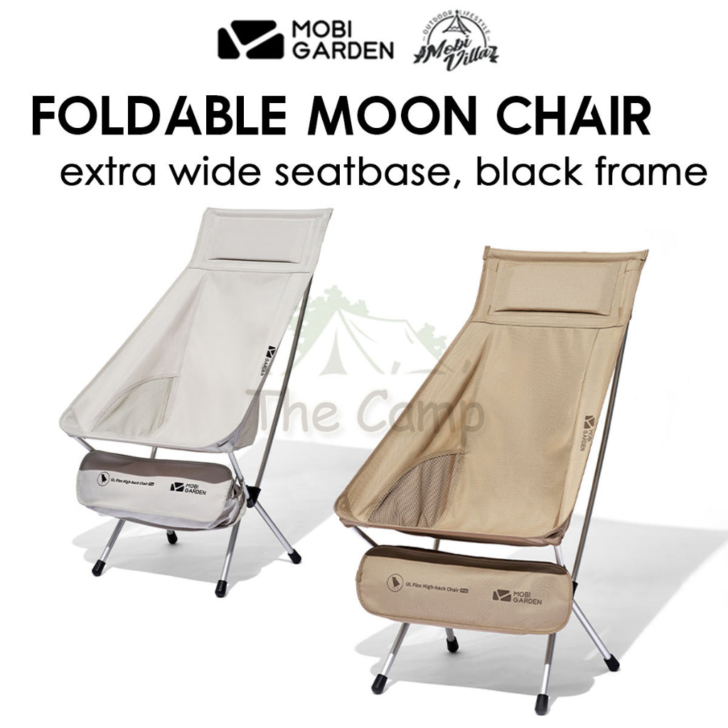 Mobi Garden Portable Moon Chair with Head Rest Outdoor Folding Foldabl ...