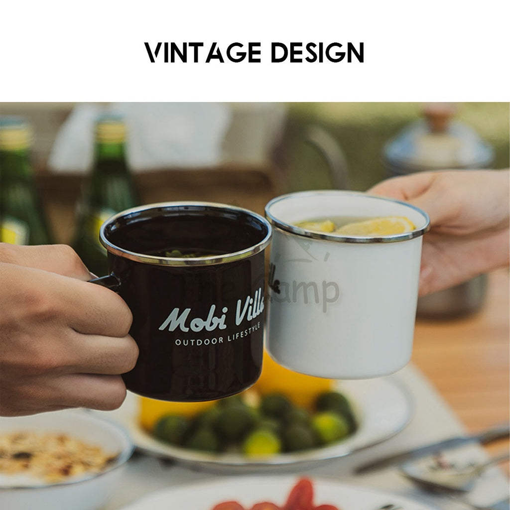 Mobi Garden Enamel Cup Mug Camping Picnic Table Chair Cookware Bowl Pe ...